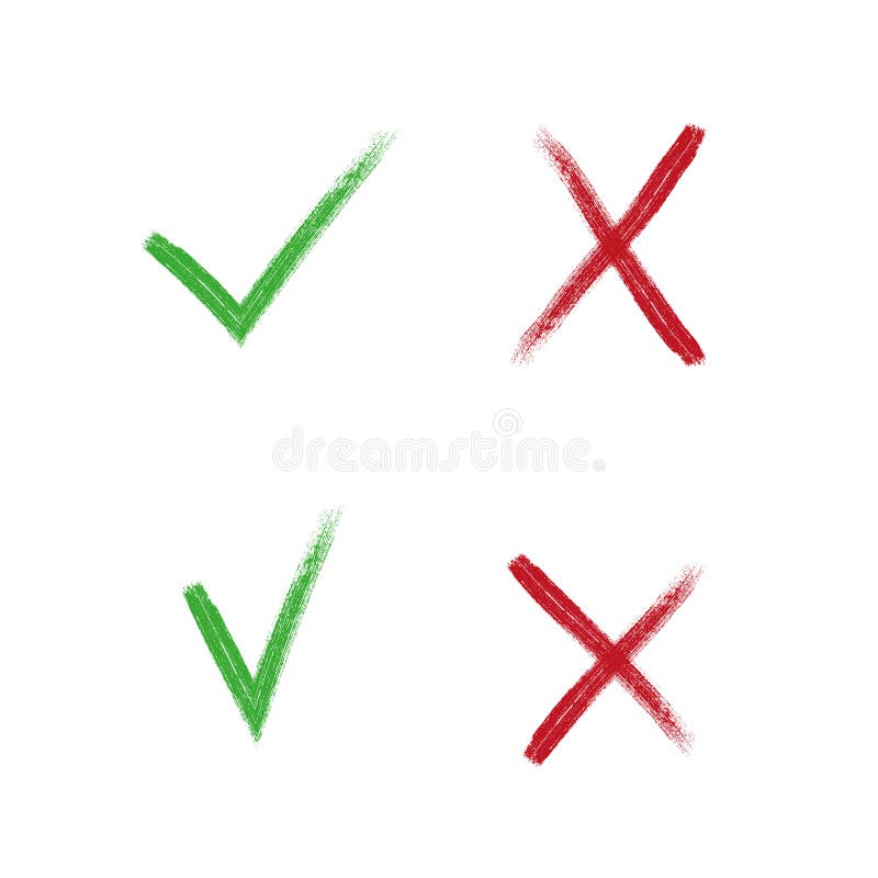 Hand Brushed True or False Symbol Stock Vector - Illustration of denial ...