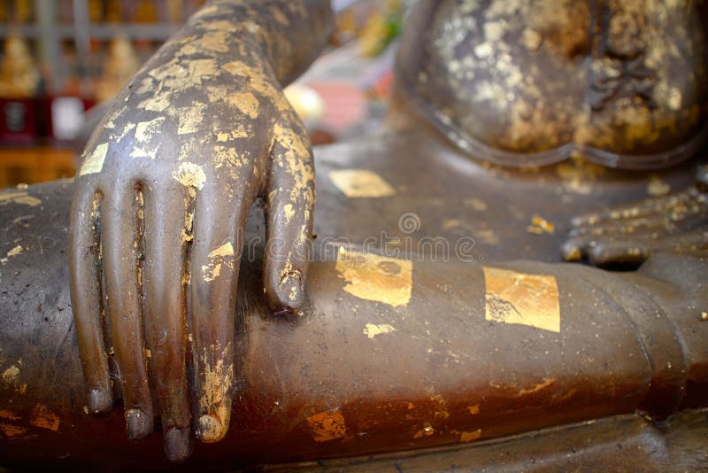 Hand of a Buddha Statue Located in a Temple Stock Image - Image of wall ...