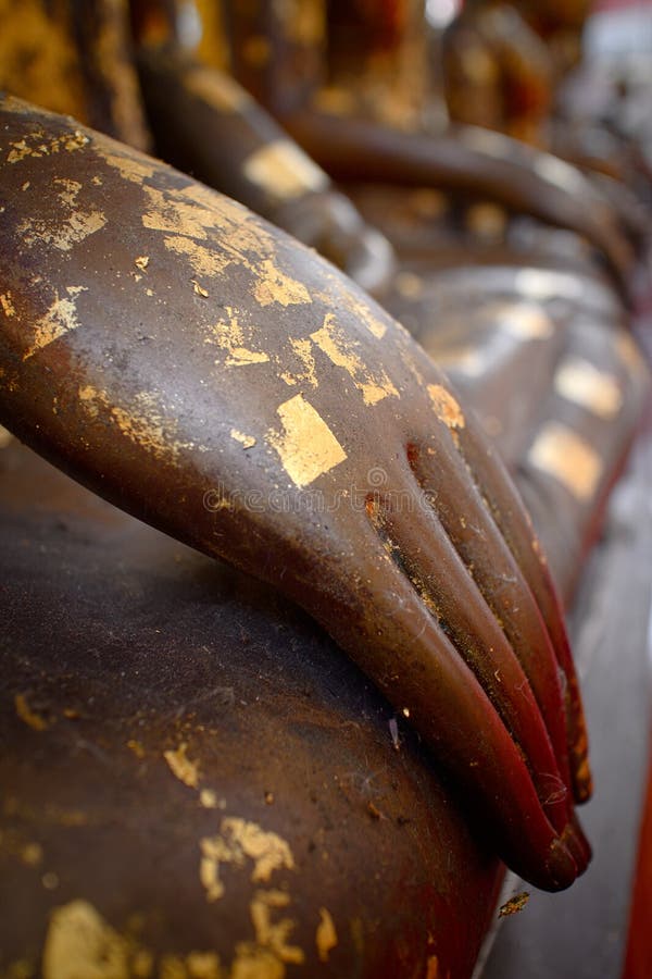 Hand of a Buddha Statue Located in a Temple Stock Image - Image of ...