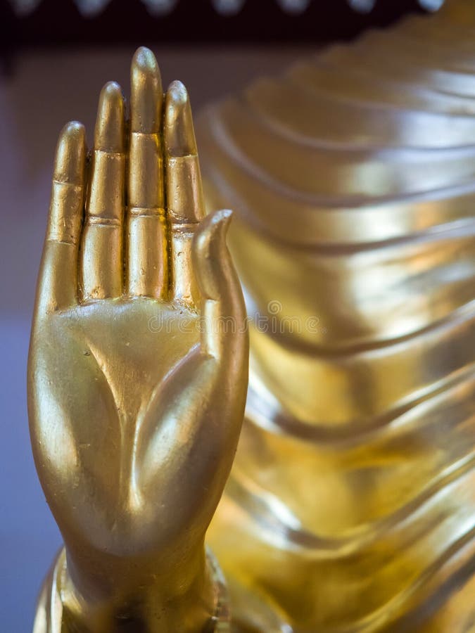 The Hand of the Buddha is a Symbol To Stop Doing Evil Stock Image ...
