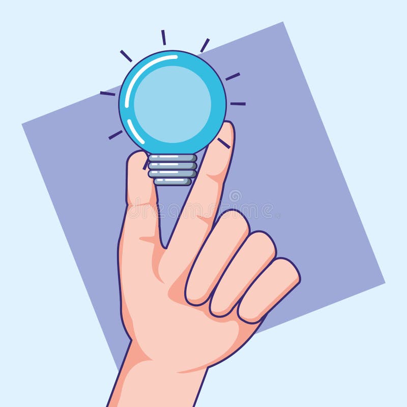 Hand with bulb light stock vector. Illustration of financial - 125877085