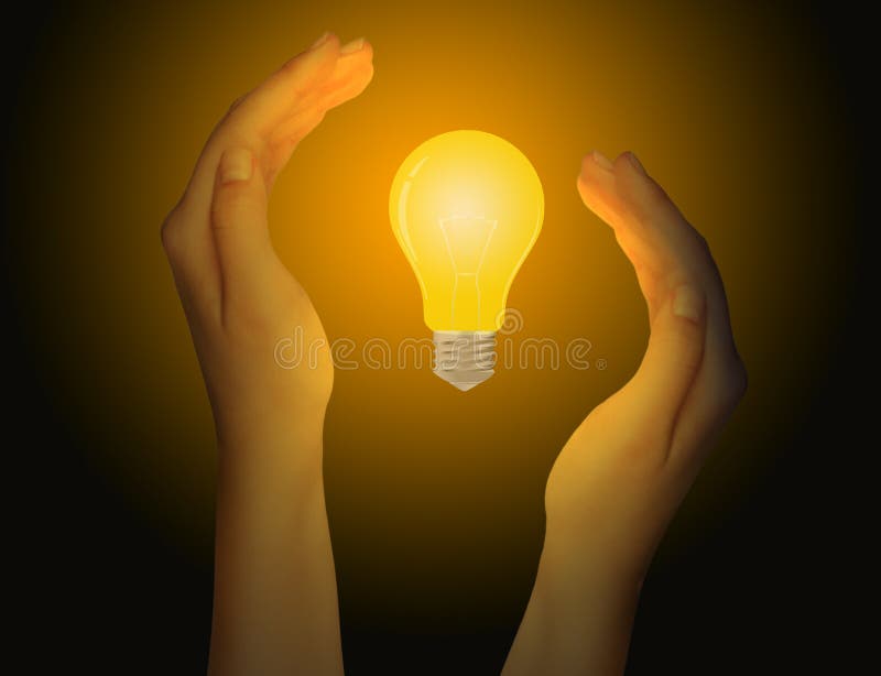 Hand and bulbs stock photo. Image of power, lighting - 29021644