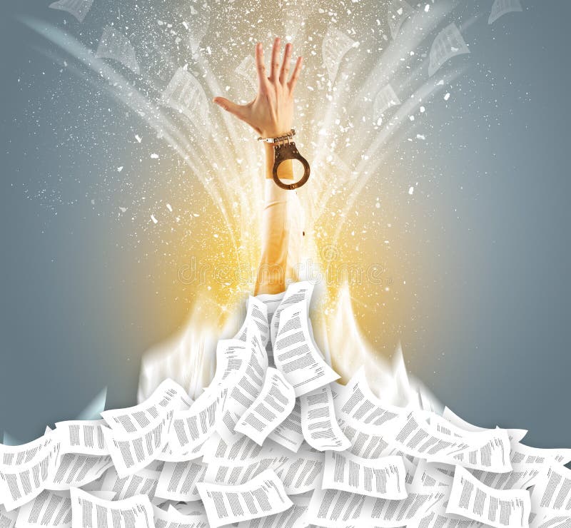 Buried in Paperwork stock illustration. Illustration of paper - 41750382