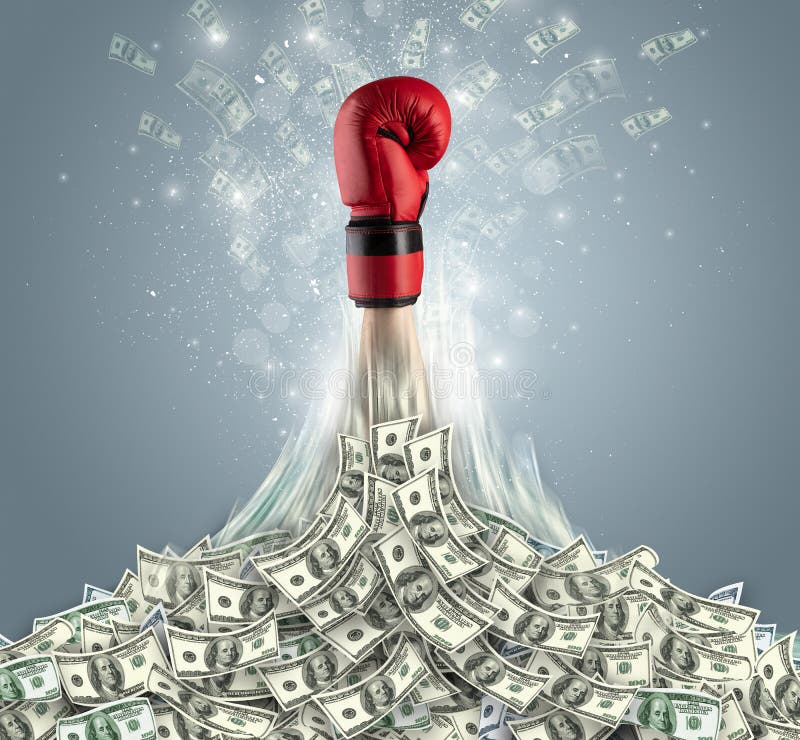 Hand Bursting Out from a Money Heap Stock Image - Image of loan, bills ...