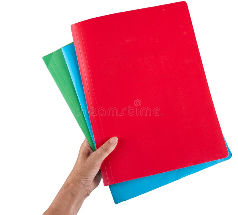 Hand with Business Document Folders - Isolated Stock Image - Image of ...
