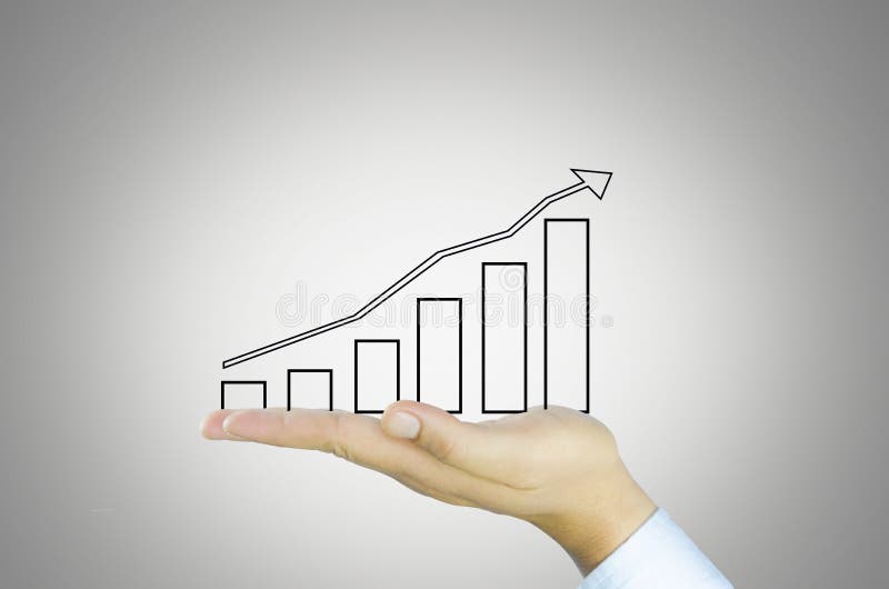 Hand with business graph stock image. Image of business - 50603895