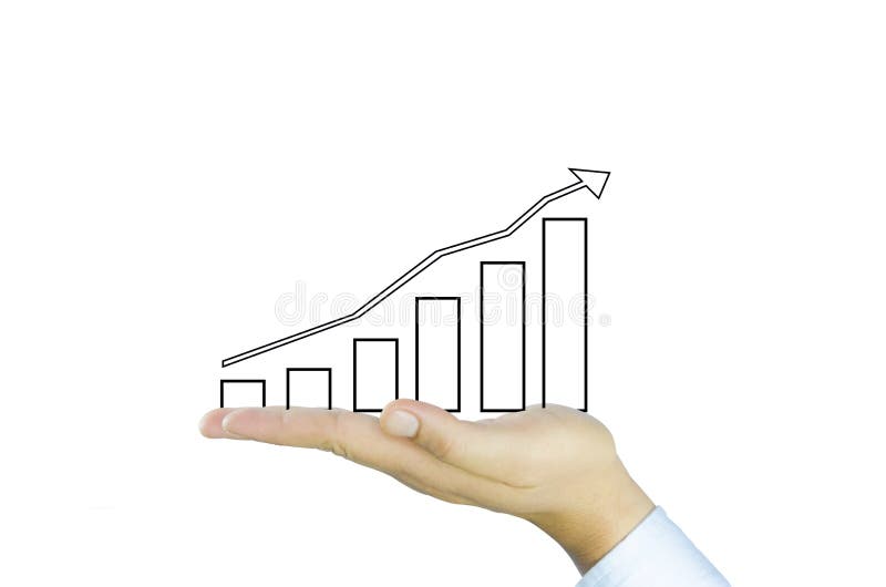 Hand with business graph stock image. Image of hand, touch - 50604093