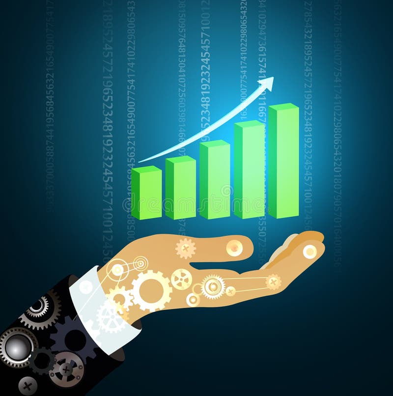 Hand business graph stock illustration. Illustration of green - 32146098