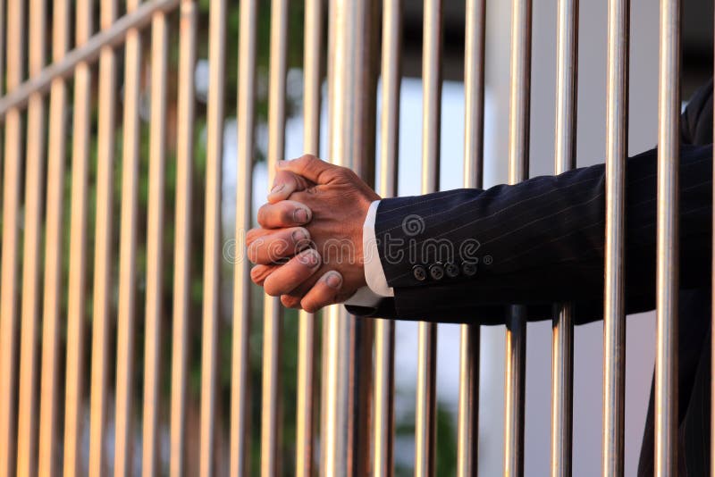 Hand of Business Man in Jail Stock Photo - Image of jail, police: 90365604