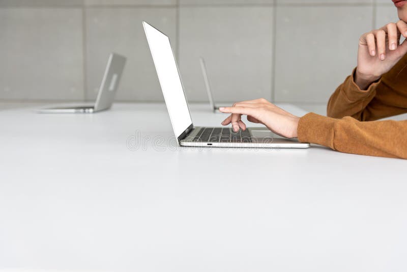 Hand of Business People Which is Placed on the Keyboard of the Computer ...