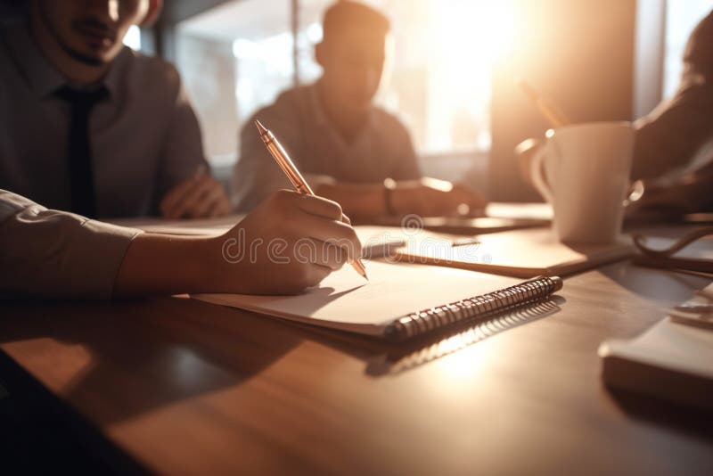 Hand of a Businessman Holding a Pencil is Taking Notes , Created with ...