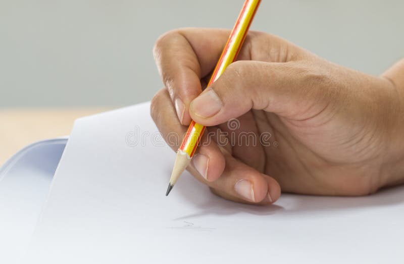 Hand Businessman Holding Pencil for Writing and Preparing Reports ...