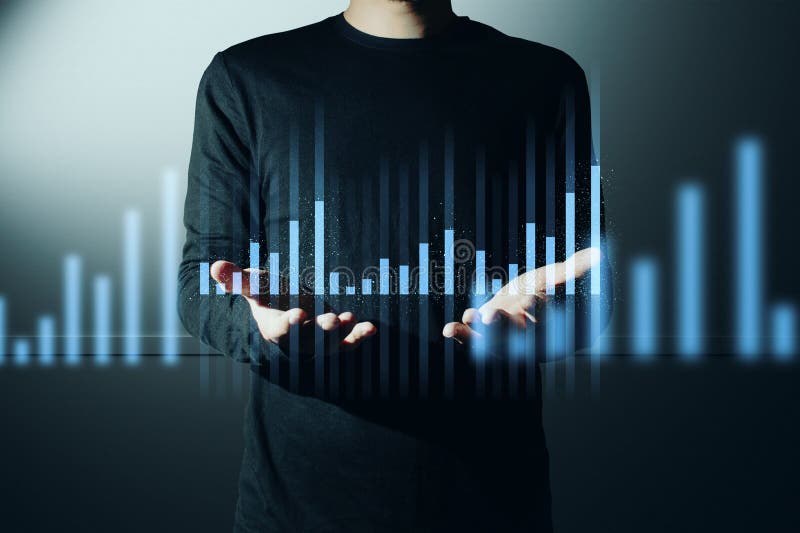 Businessman Interactive Touching a Holographic of Transaction Financial ...