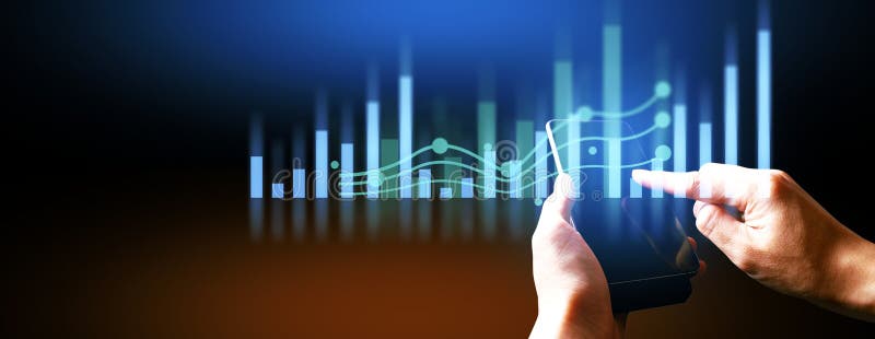 Businessman Interactive Touching a Holographic of Transaction Financial ...