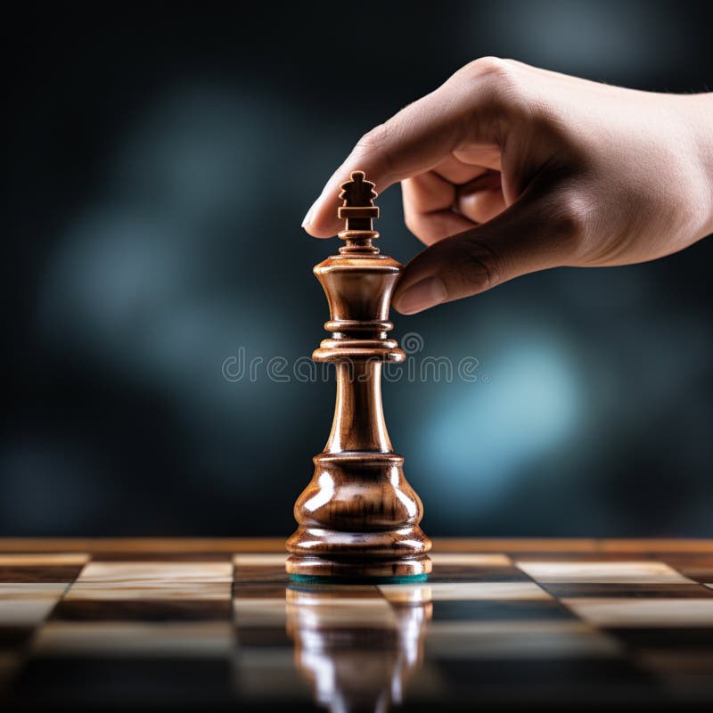 Hand of Businessman Playing a Game of Chess, Strategy Board Game ...
