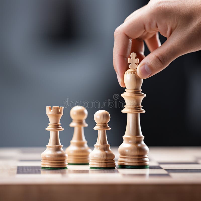 Hand of Businessman Playing a Game of Chess, Strategy Board Game ...