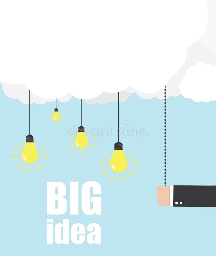 Hand of Businessman Pulling a Light Switch, the Idea Stock Vector ...