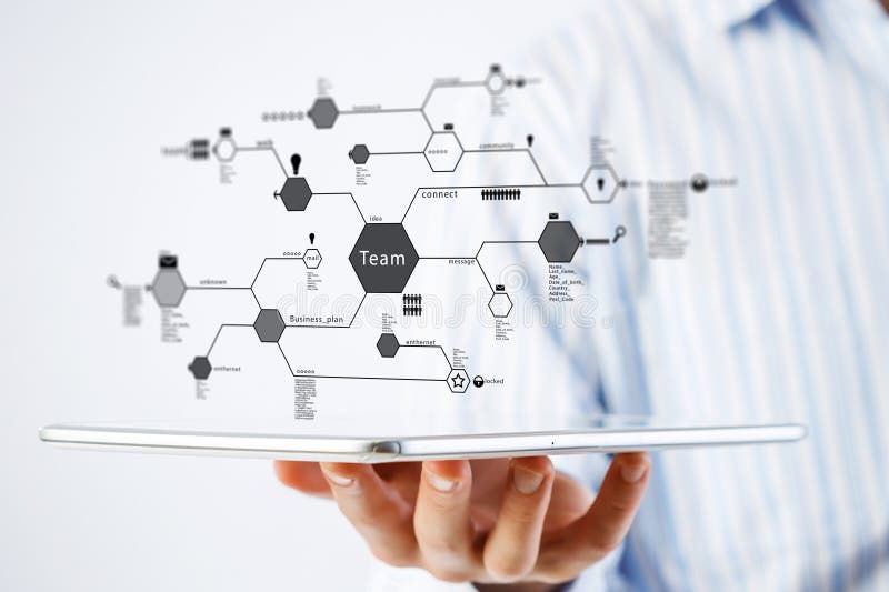 Global Networking Concept with Lines from Tablet Stock Image - Image of ...