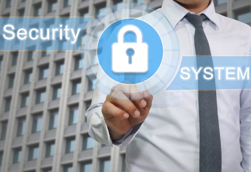 Hand of Businessman Touch To Master Key Logo Image. Stock Image - Image ...