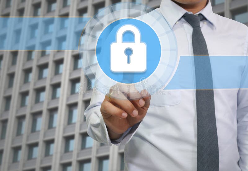 Hand of Businessman Touch To Master Key Logo Image. Stock Photo - Image ...