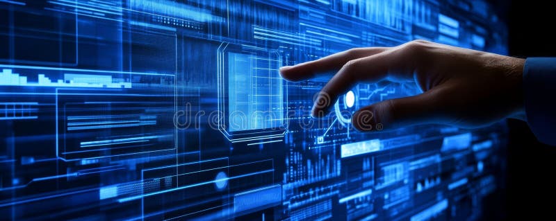 Hand of Businessman Touching Empty Workflow Chart, Work Process Stock ...