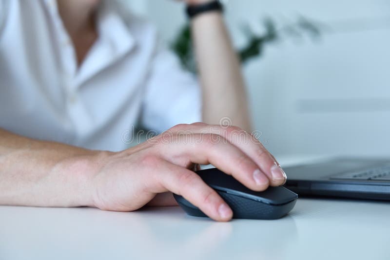 Hand Businessman Using Computer Mouse Stock Image - Image of hand ...