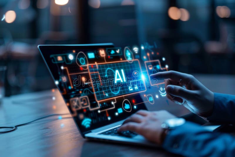 Hand of Businessman Using Smart AI Artificial Intelligence Chatbot in ...