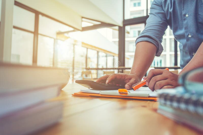 Hand Businessman Working with Documents at Office Stock Photo - Image ...