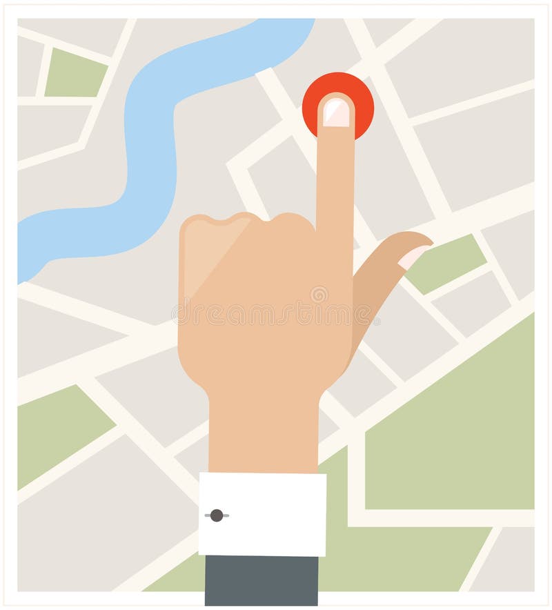 Hand and button stock vector. Illustration of point, internet - 85277030