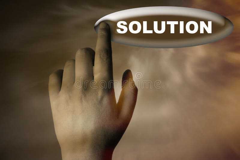 Hand and button with word stock photo. Image of touch - 5709182