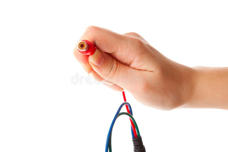 Hand with cables stock photo. Image of computer, generation - 12178000