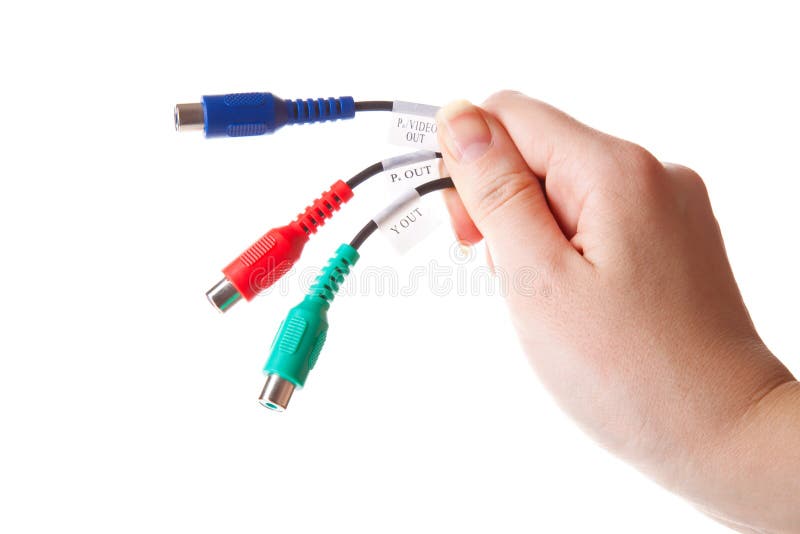 Hand with cables stock photo. Image of supply, gripping - 12475806