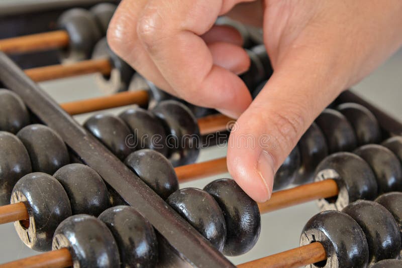 Hand Calculated on Old Abacus Stock Image - Image of abacus, investment ...