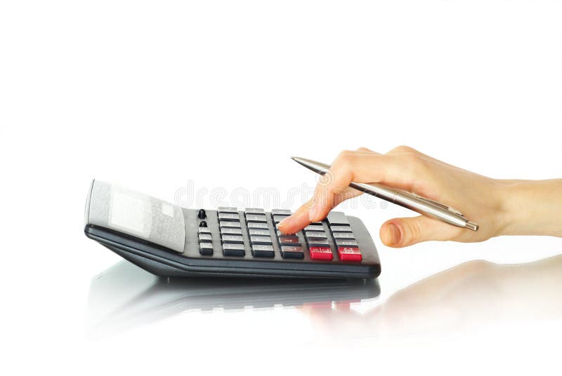 Hand in calculator stock image. Image of business, letter - 13028867