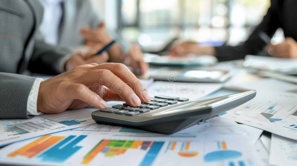 The Hand on Calculator.AI Generated Image Stock Image - Image of ...