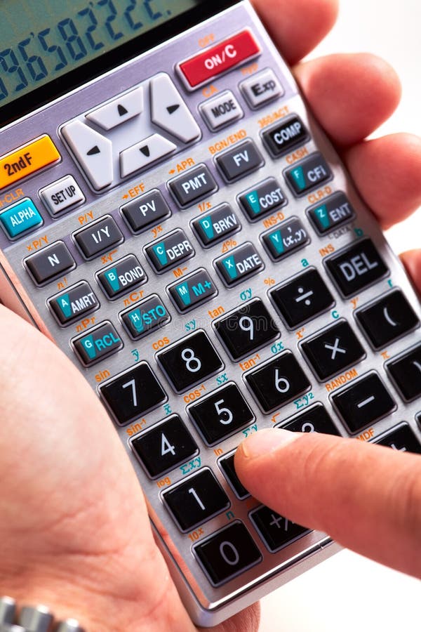 Hand with calculator. stock photo. Image of finance, balance - 89818580