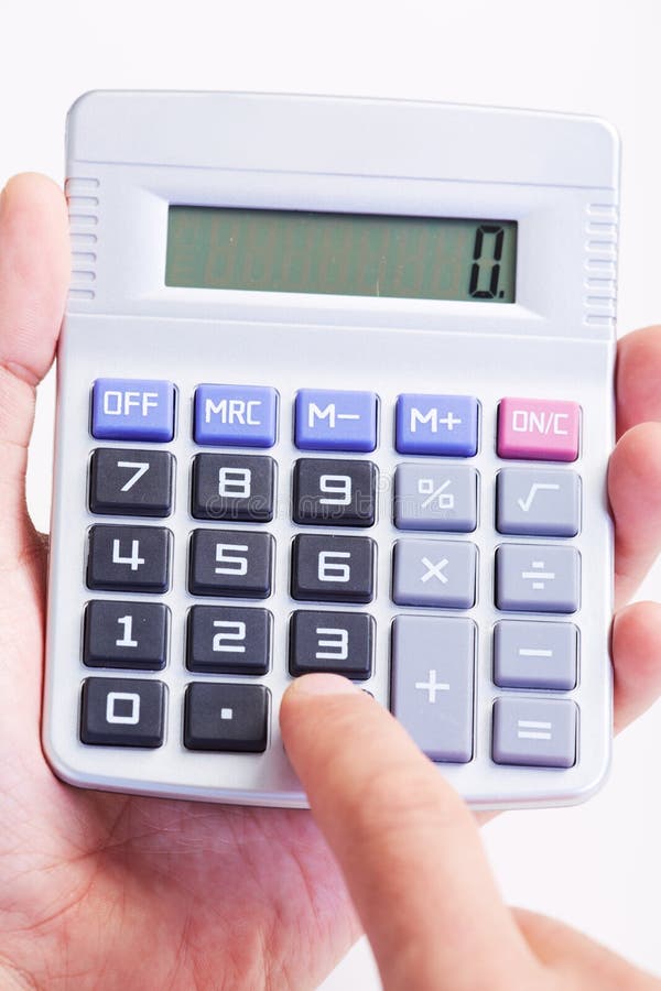 Hand with calculator. stock photo. Image of analysis - 89818662