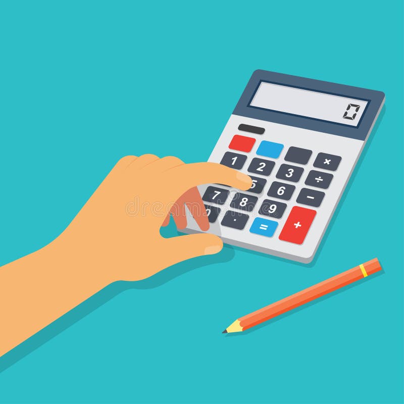 Calculator And Hand Pointer Finger Simple Glyph Icon. Stock Vector ...