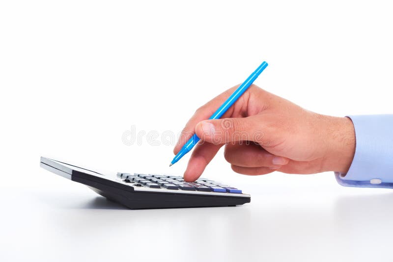 Hand with calculator. stock photo. Image of balance, exchange - 35580052