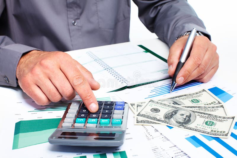 Hand with Calculator and Money. Stock Photo - Image of balance, bank ...
