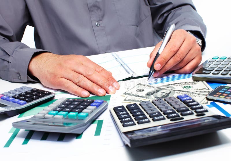Hand with Calculator and Money. Stock Image - Image of businessman ...