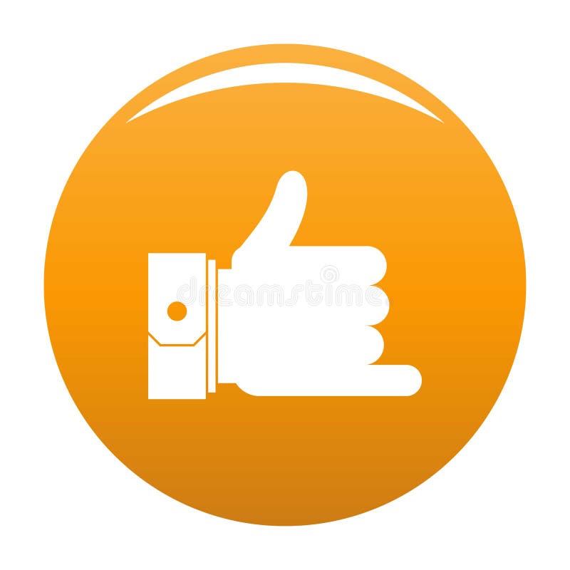 Hand call icon orange stock illustration. Illustration of business ...