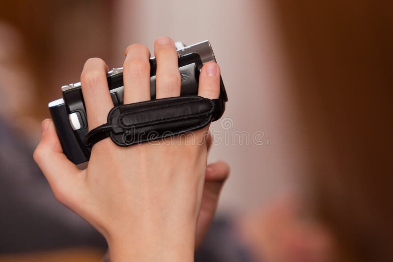 Hand with camera stock image. Image of filming, lifestyles - 39916537
