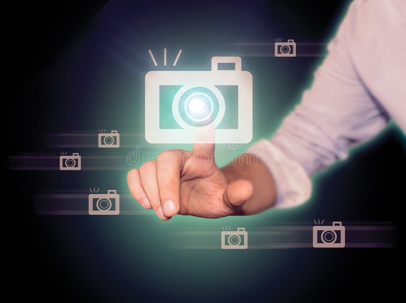 Hand Camera stock photo. Image of media, icon, click - 59021358
