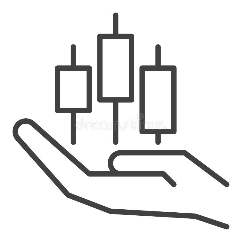 Hand with Candlestick Pattern Chart Vector Thin Line Icon or Symbol ...