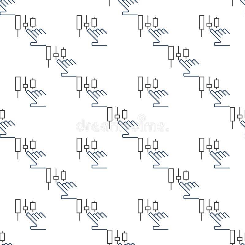 Hand with Candlestick Pattern Vector Electronic Trading Outline ...