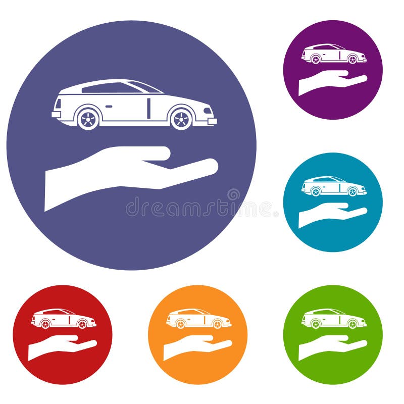 Hand and car icons set stock vector. Illustration of blue - 95833920