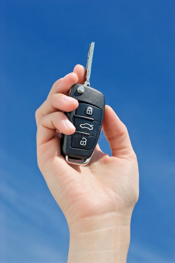 Woman Hand on Isolated Background Holding Car Key Stock Photo - Image ...