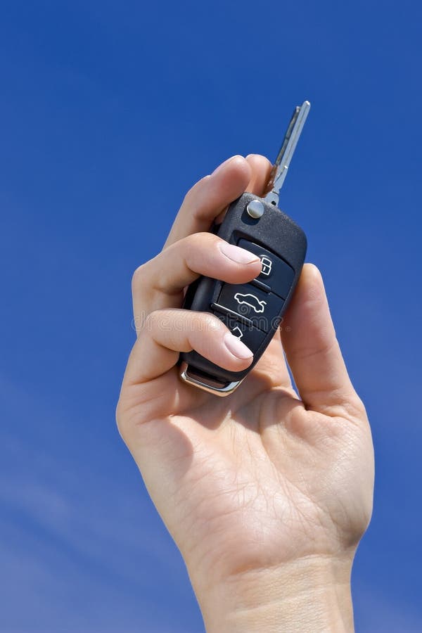 Hand with a car key stock photo. Image of female, lock - 87950520