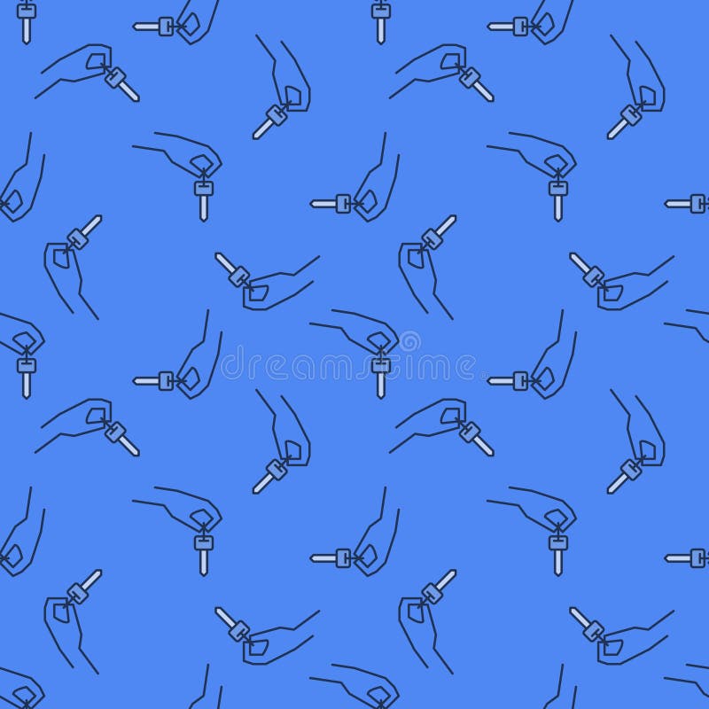 Hand with Car Key Vector Blue Seamless Pattern Stock Vector ...